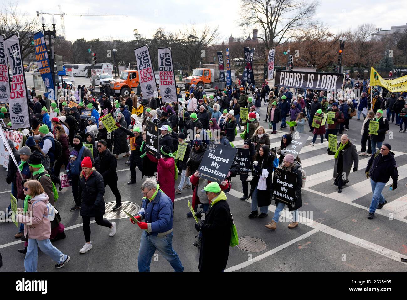 People participating in the annual March for Life, walk from the ...