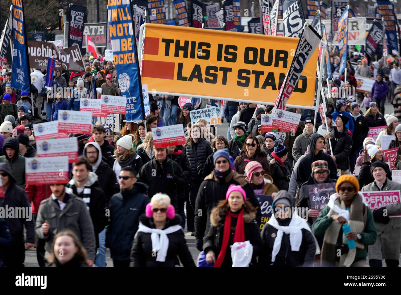 People participating in the annual March for Life, walk from the ...