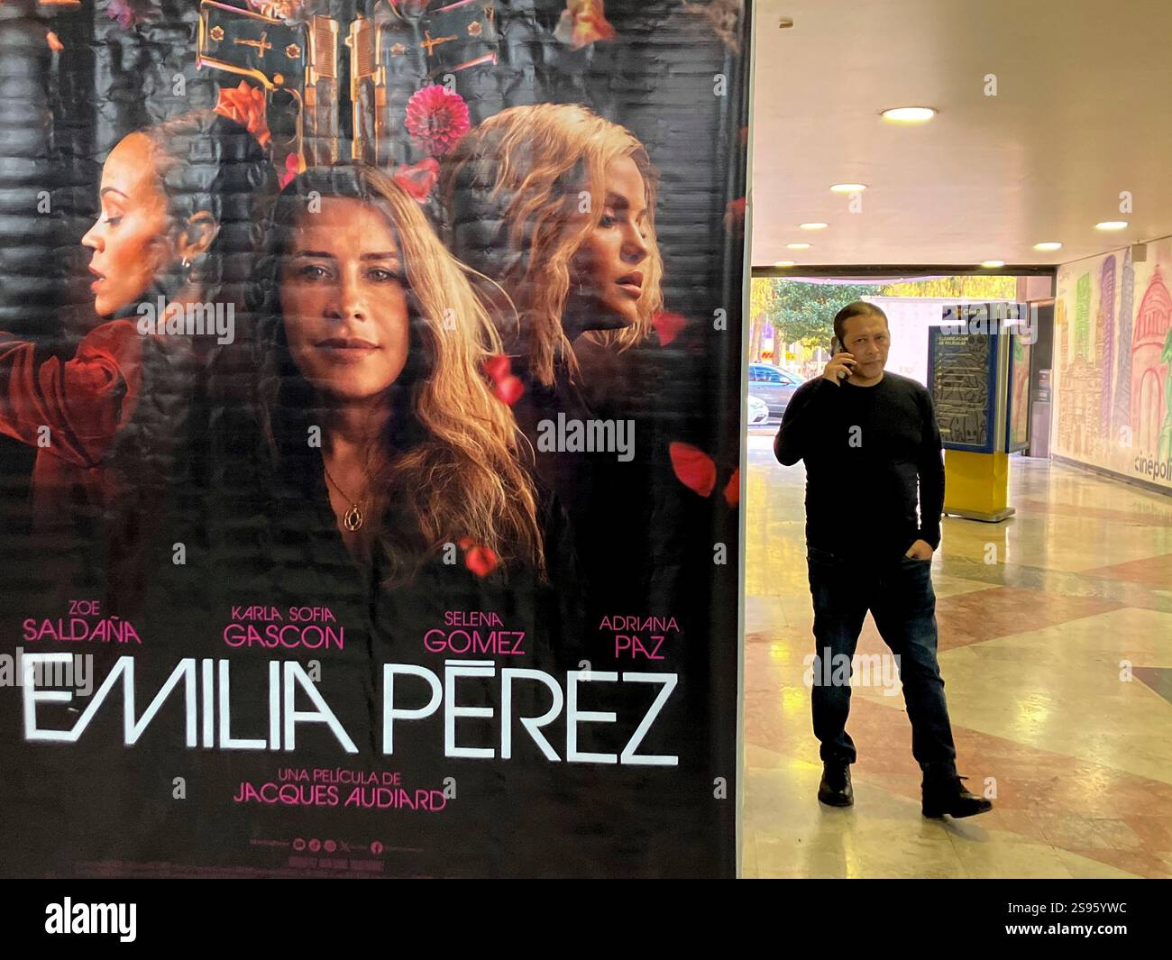 An advertisement for the film Emilia Perez, a Netflix musical about a ...