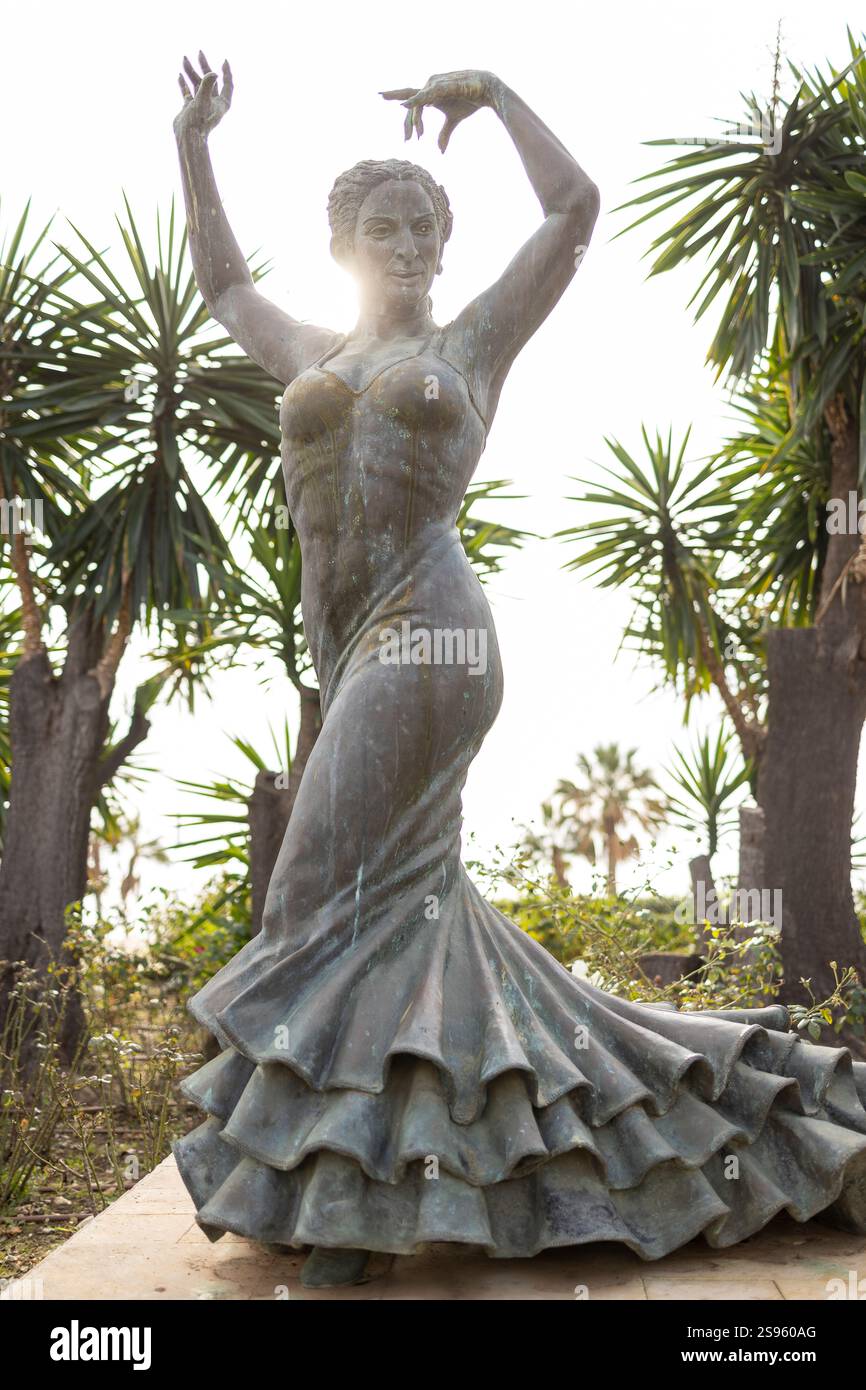 Statue in honour of Flamenco singer and dancer Lola Flores. Actress ...