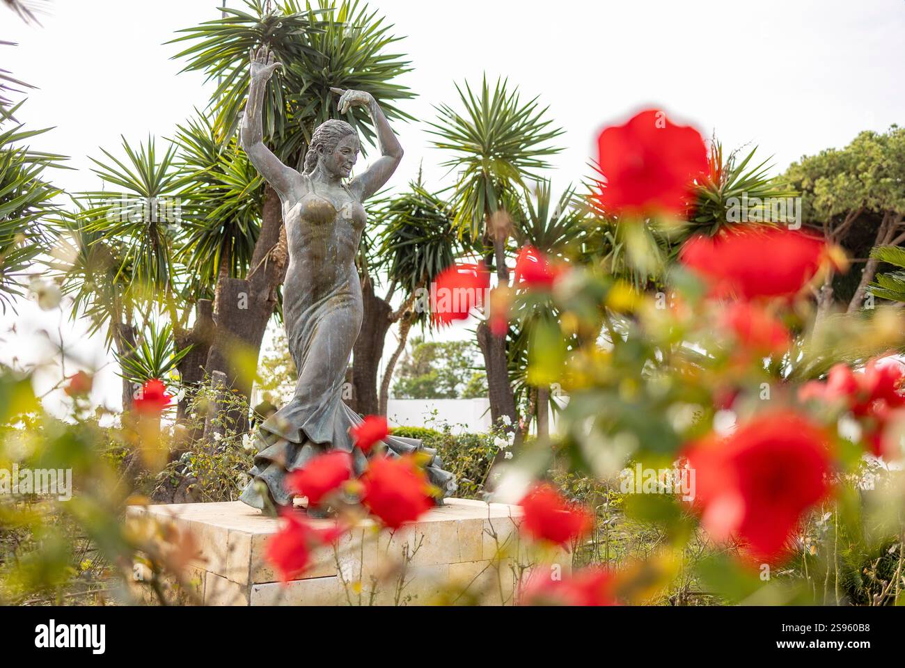 Statue in honour of Flamenco singer and dancer Lola Flores. Actress ...