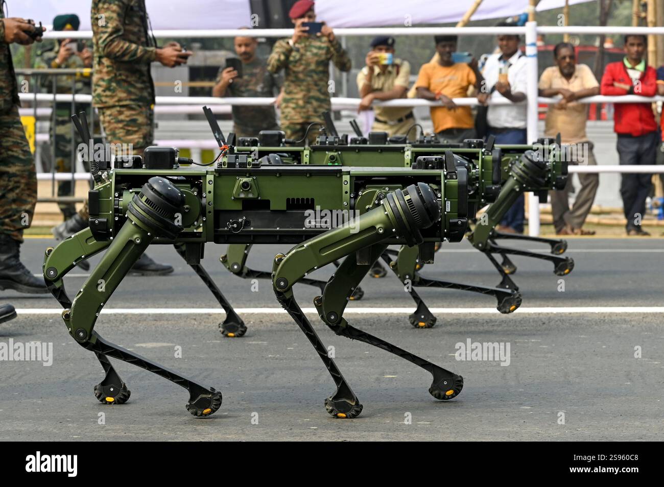 KOLKATA, INDIA - JANUARY 24: Display of Robotic Mules during full dress ...
