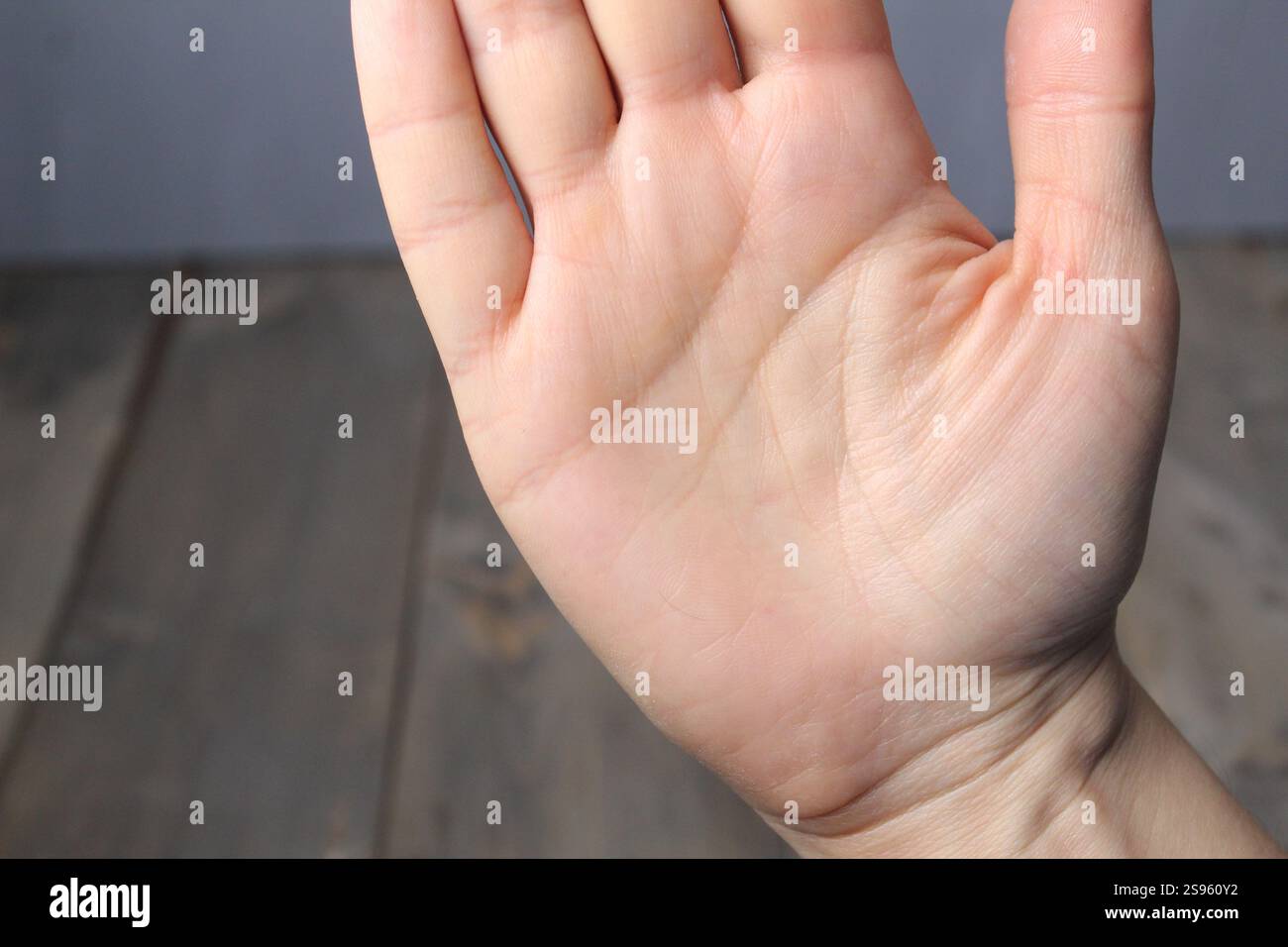 lines on a woman's palm of the hand. Hand prediction Stock Photo - Alamy