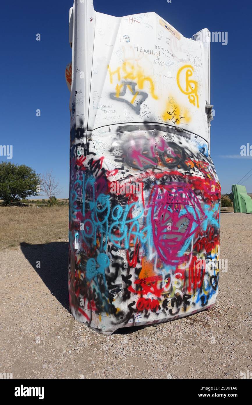 Carhendge, a modern are sculpture by artist Jim Rainders is located in ...