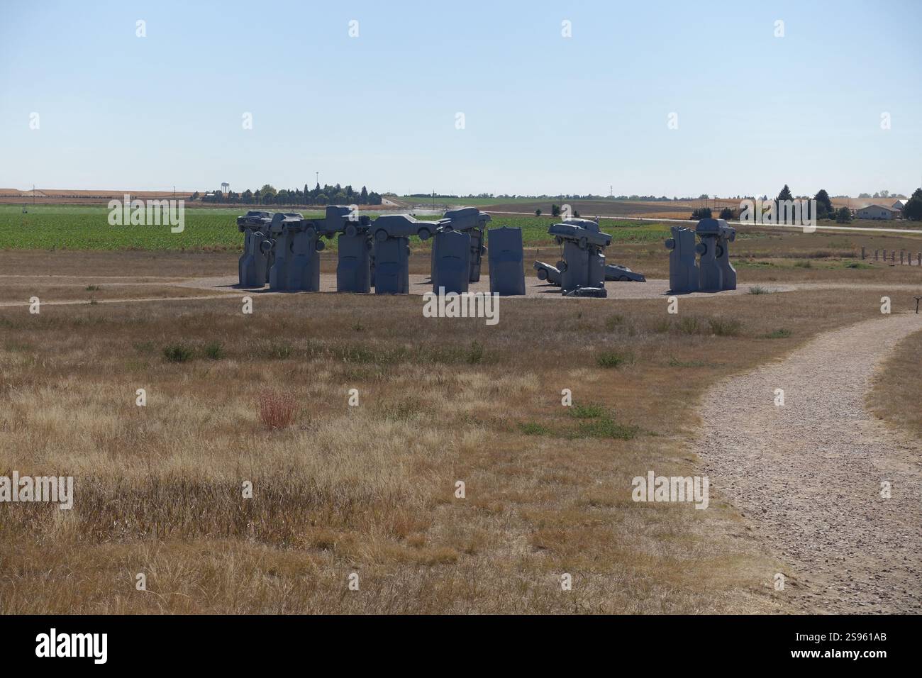 Carhendge, a modern are sculpture by artist Jim Rainders is located in ...