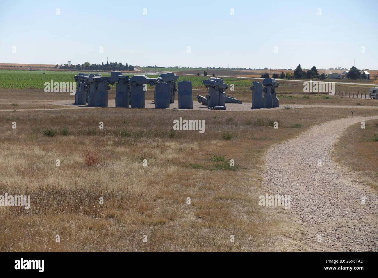 Carhendge, a modern are sculpture by artist Jim Rainders is located in ...