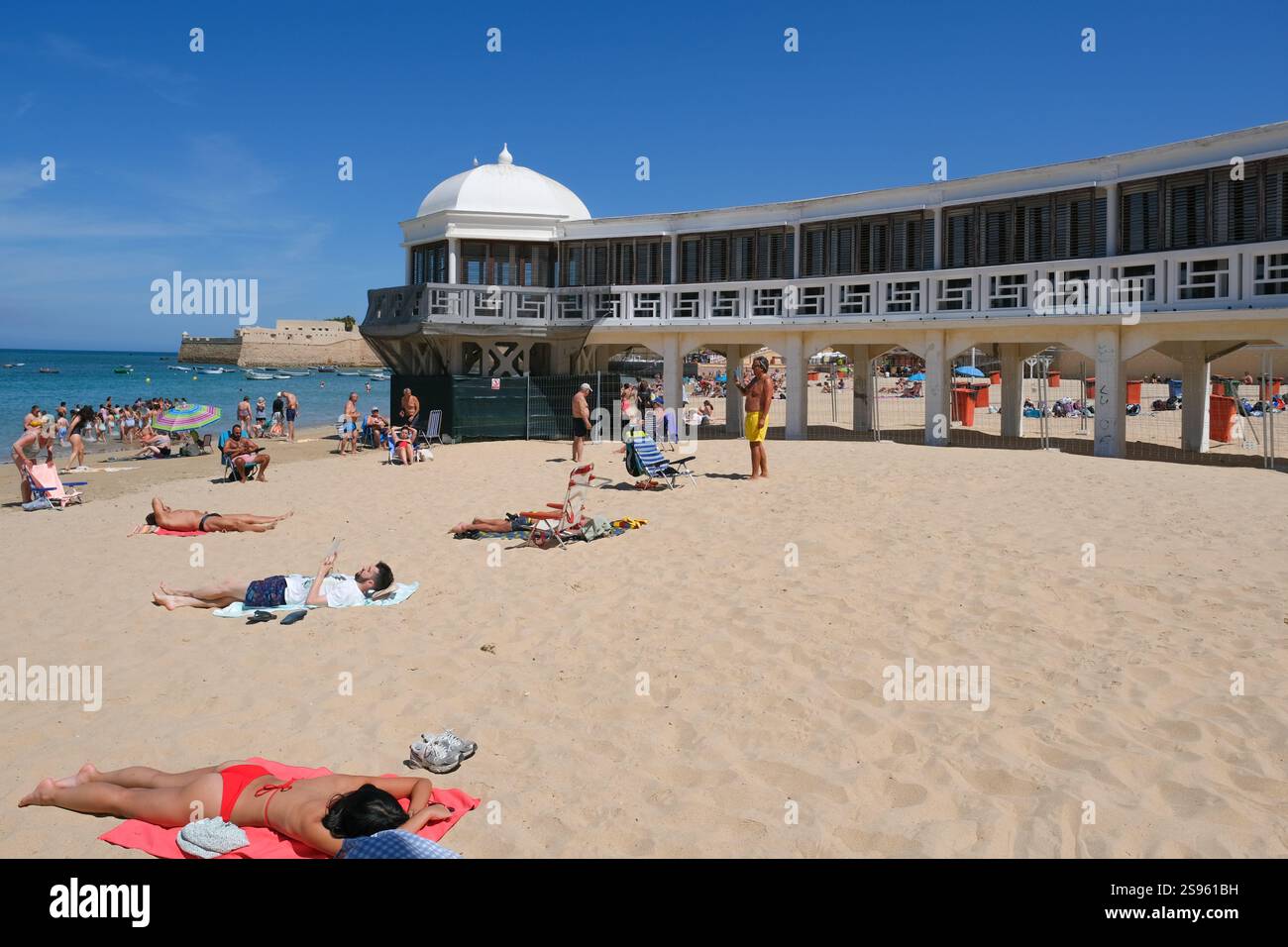 Spain - Cadiz - La Caleta beach Stock Photo - Alamy