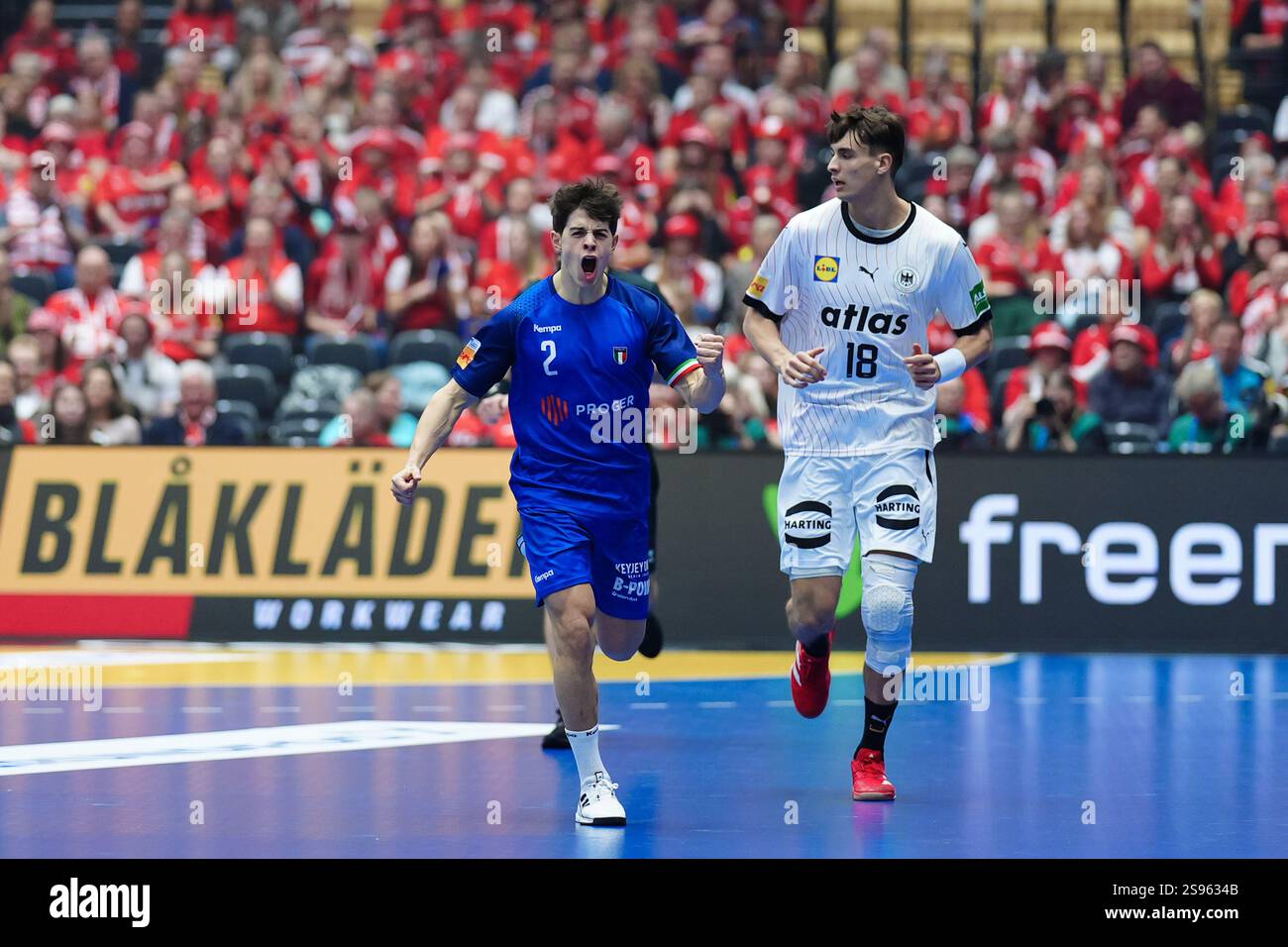 Torjubel Leo Prantner (Italien, #02) DEN, Italien vs. Deutschland, Handball, IHF ...