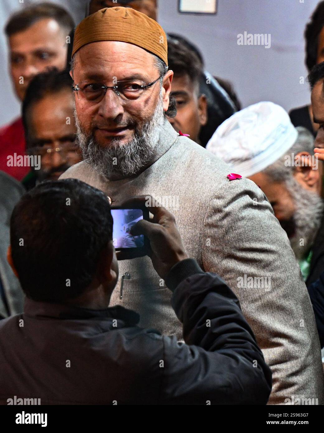 NEW DELHI, INDIA - JANUARY 24: AIMIM chief Asaduddin Owaisi address ...