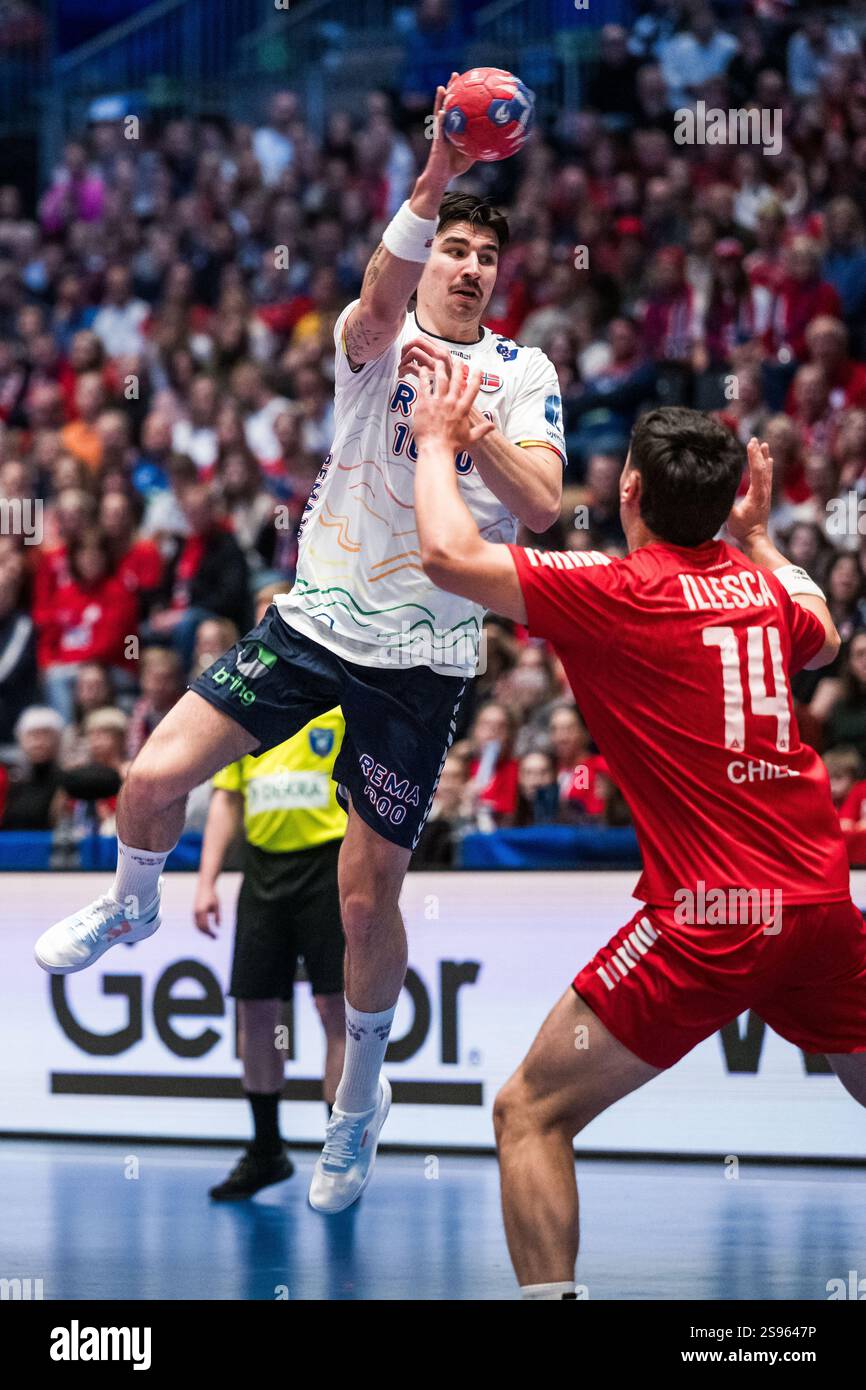 250124 Simen Ulstad Lyse of Norway during the 2025 IHF World Men's ...