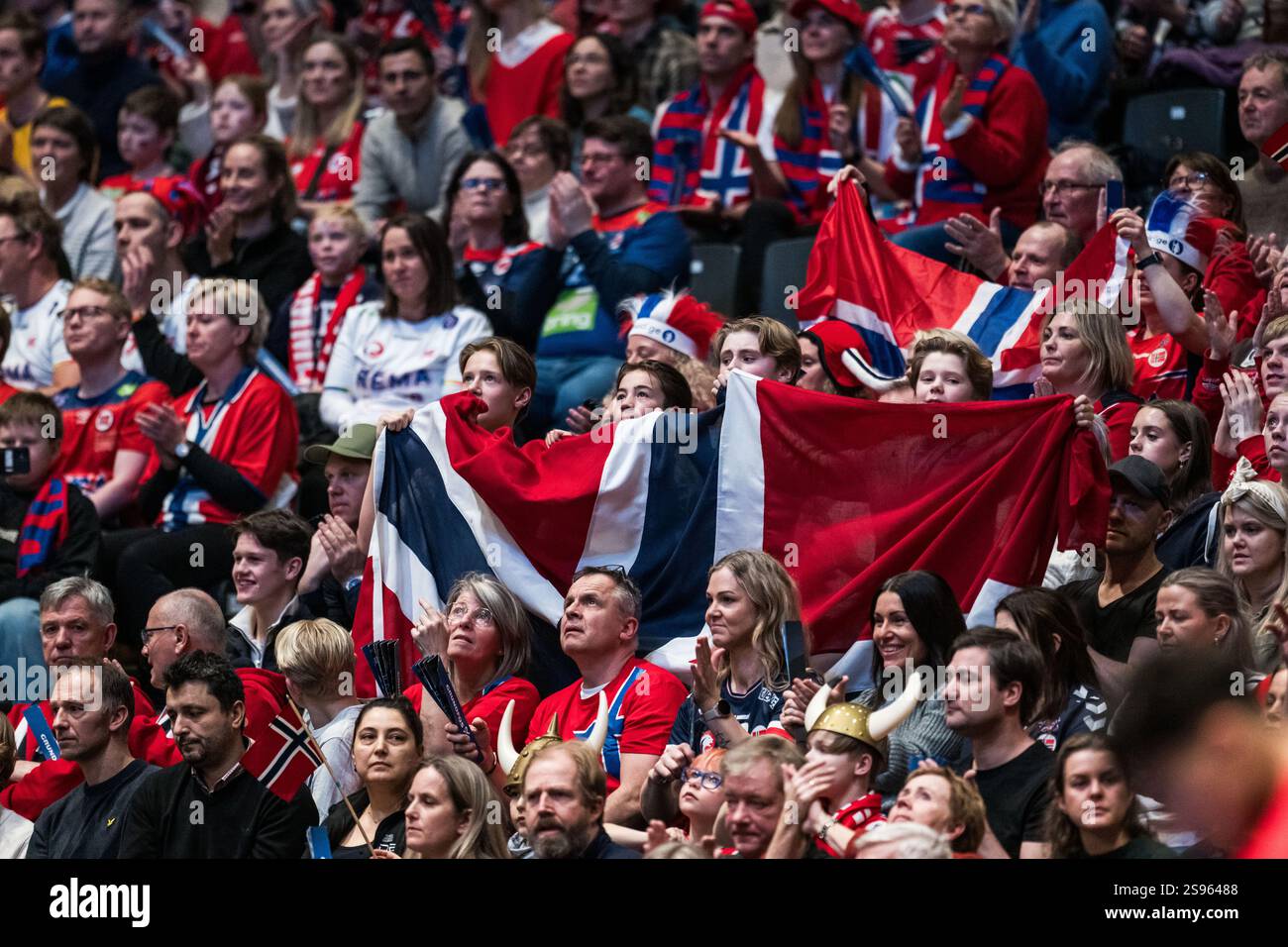 250124 Fans of Norway during the 2025 IHF World Men's Handball ...