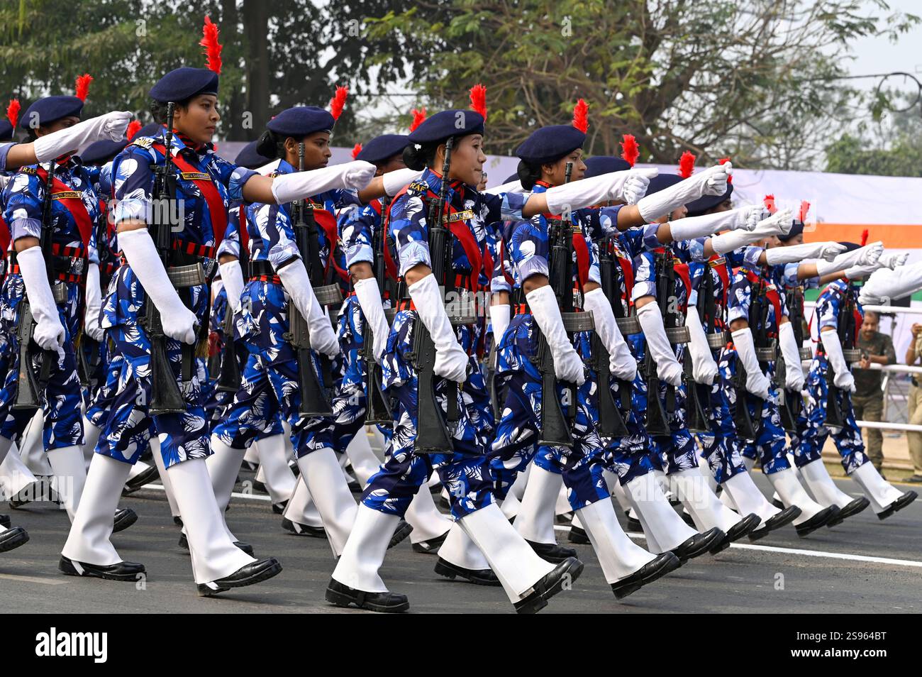 KOLKATA, INDIA - JANUARY 24: West Bengal Police Lady RAF Contingent ...
