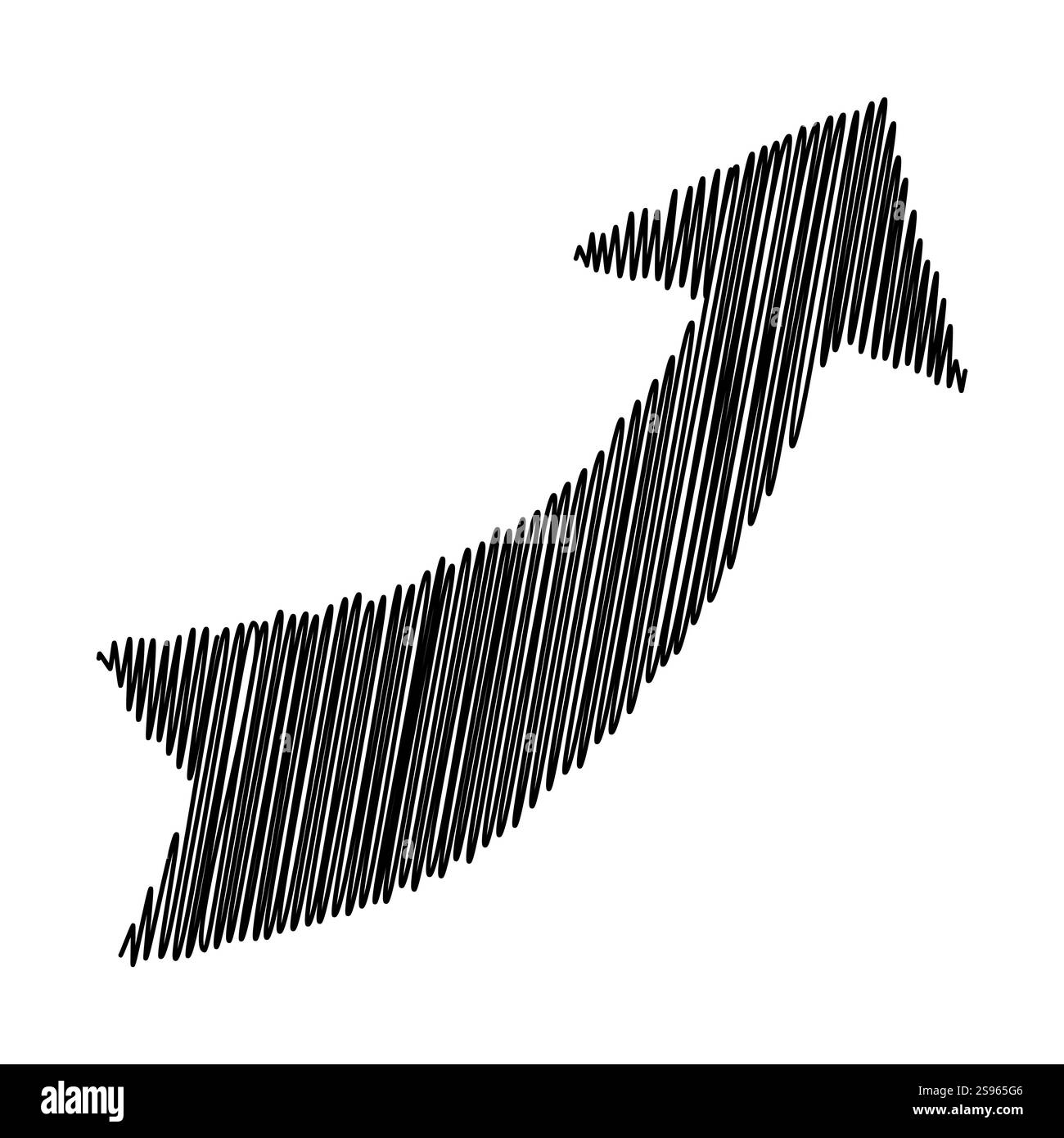 Doodle up arrow symbol hand drawn with thin line. Graphic design ...