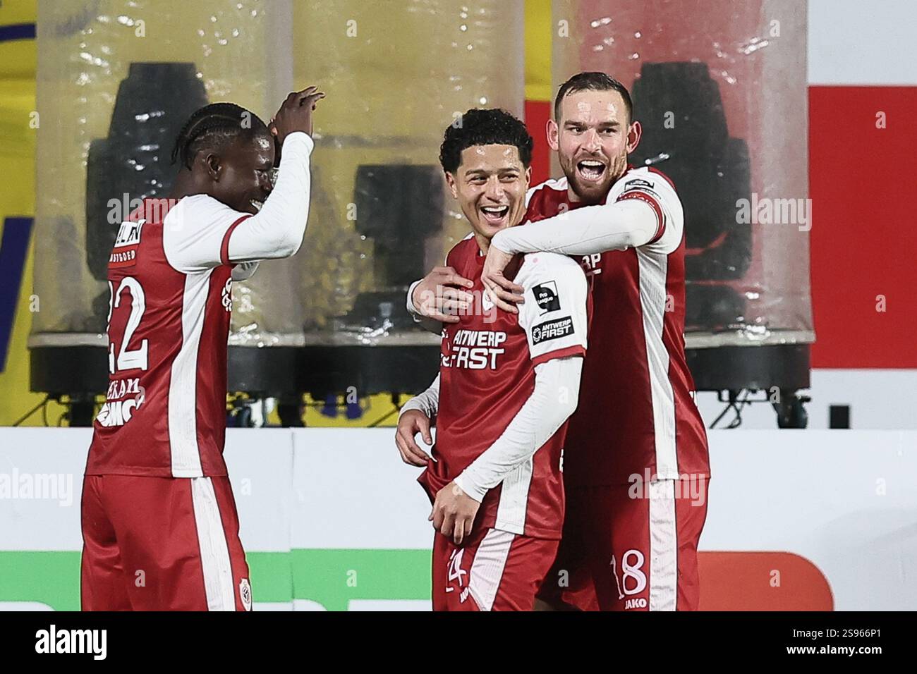 Antwerp's Anthony Valencia celebrates after scoring during a soccer ...