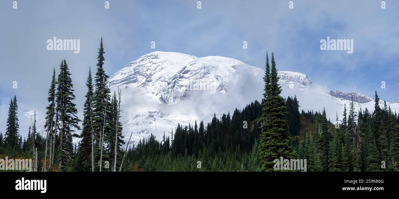 Washington State, Mount Rainier National Park. Mount Rainier panorama ...