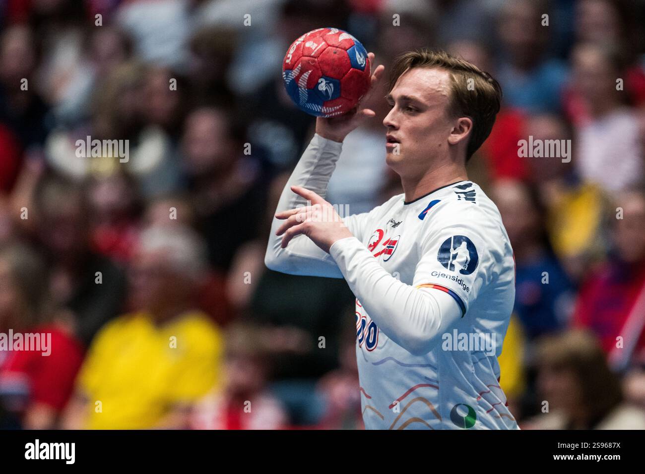 250124 Tobias Schølberg Grøndal of Norway during the 2025 IHF World Men ...