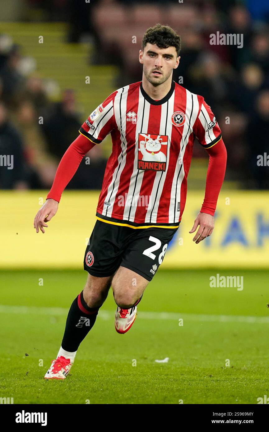 Sheffield, England, 24th January 2025. Tom Cannon of Sheffield United ...