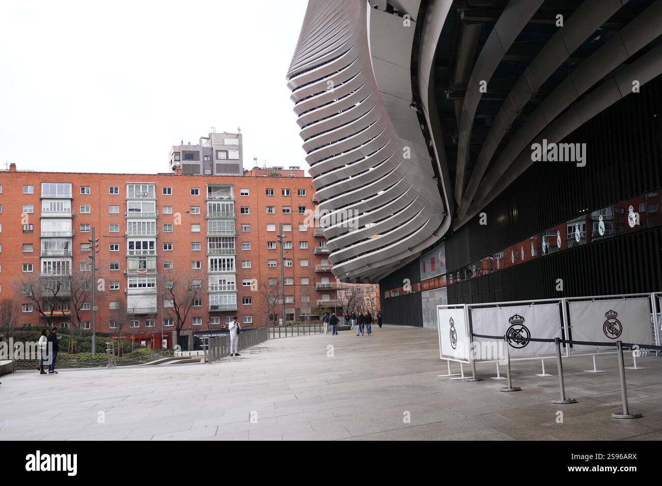 Santiago Bernabeu Stadium outside view during the UEFA Champions League ...