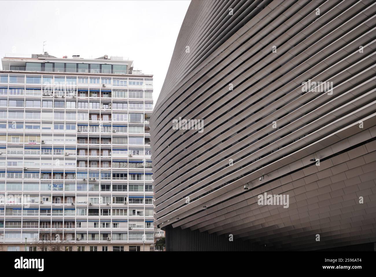 Santiago Bernabeu Stadium outside view during the UEFA Champions League ...
