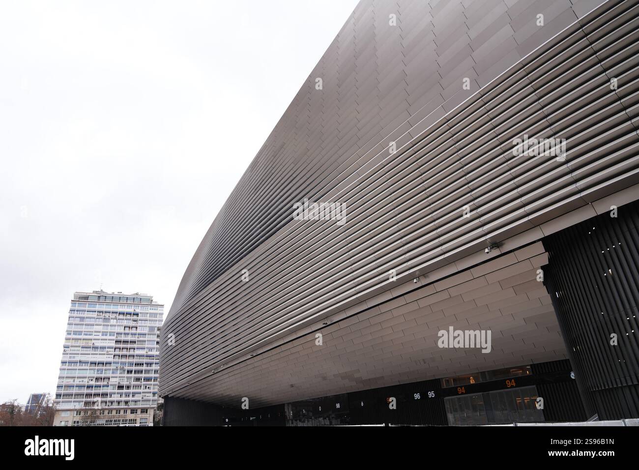 Santiago Bernabeu Stadium outside view during the UEFA Champions League ...