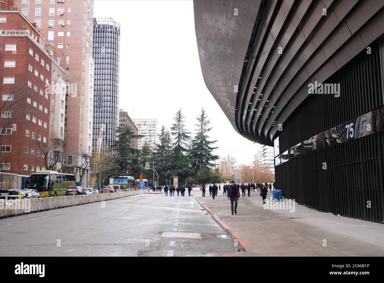 Santiago Bernabeu Stadium outside view during the UEFA Champions League ...