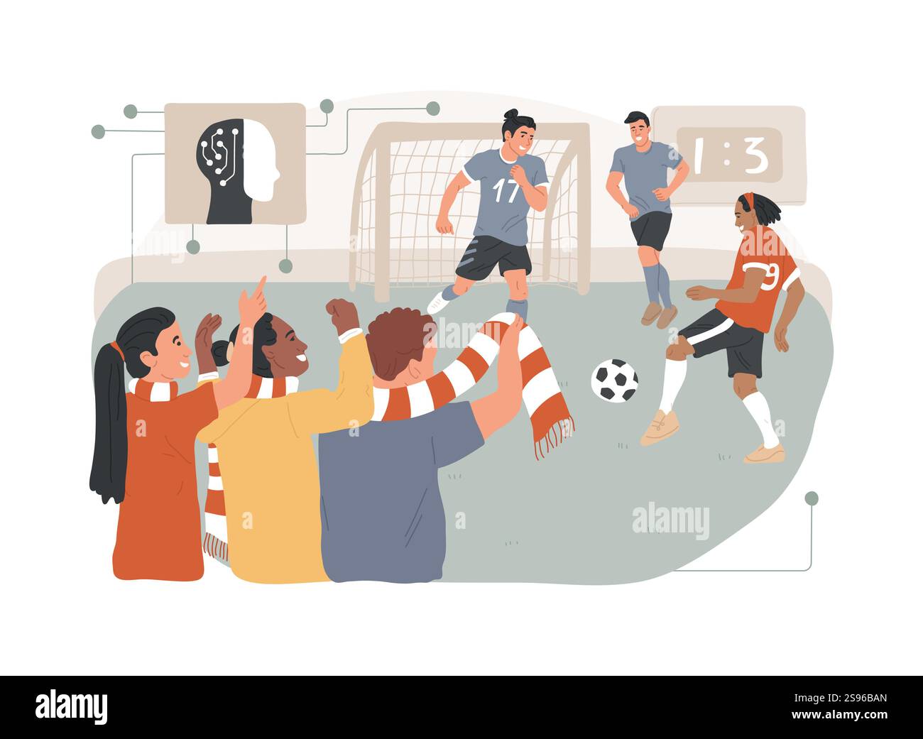 AI-Analyzed Fan Engagement abstract concept vector illustration Stock ...
