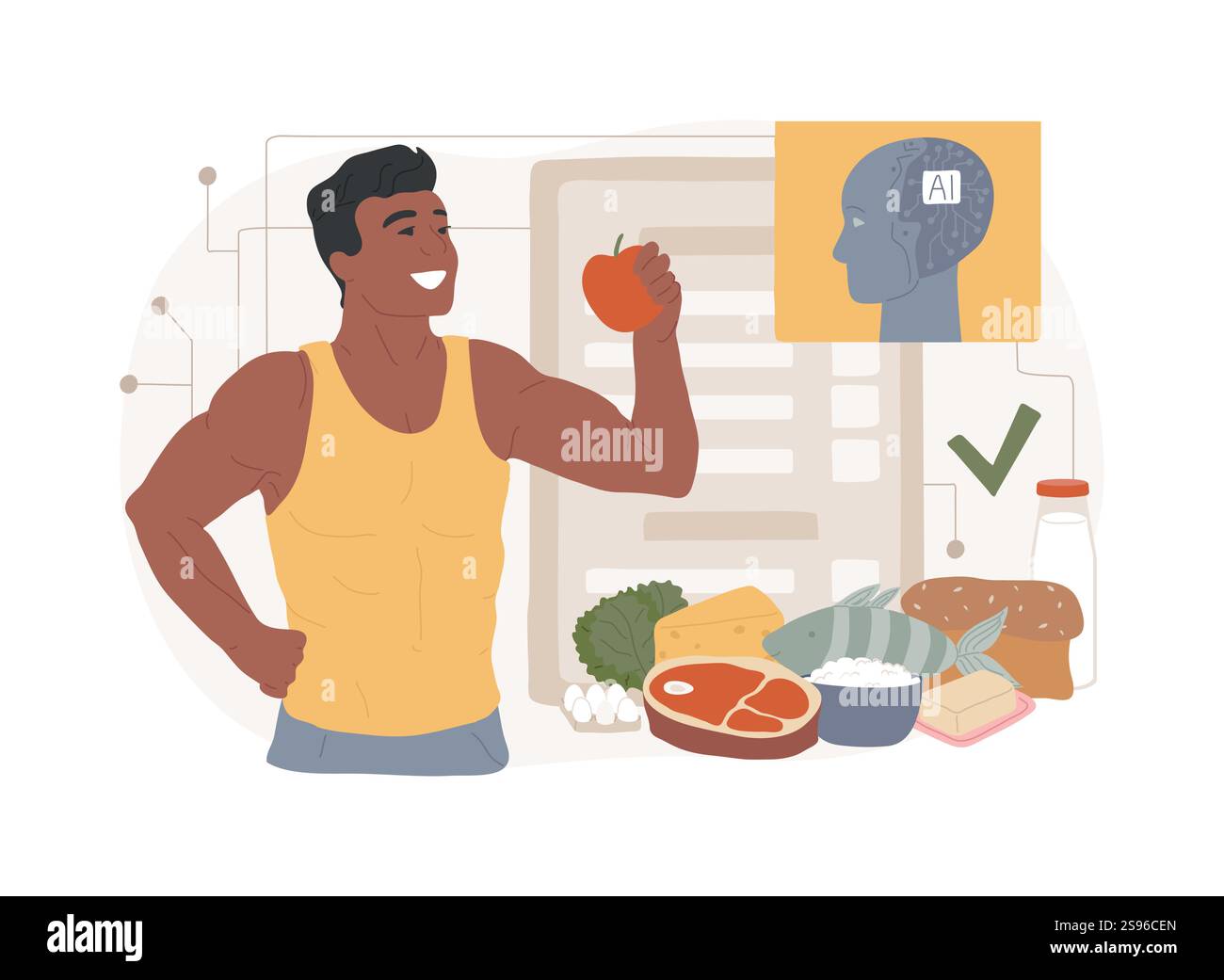 AI-Optimized Athlete Nutrition abstract concept vector illustration ...