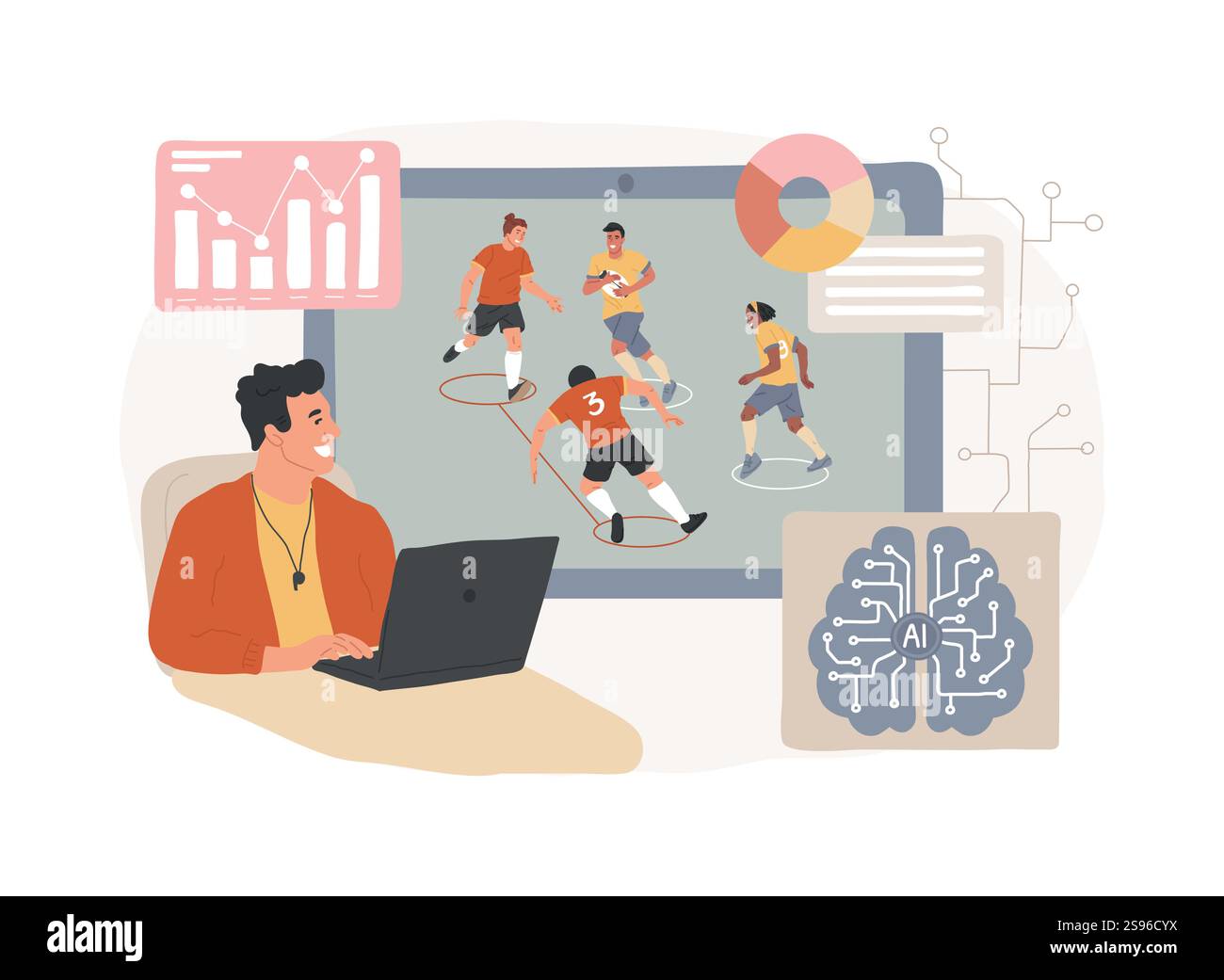 AI-Powered Game Simulations abstract concept vector illustration Stock ...