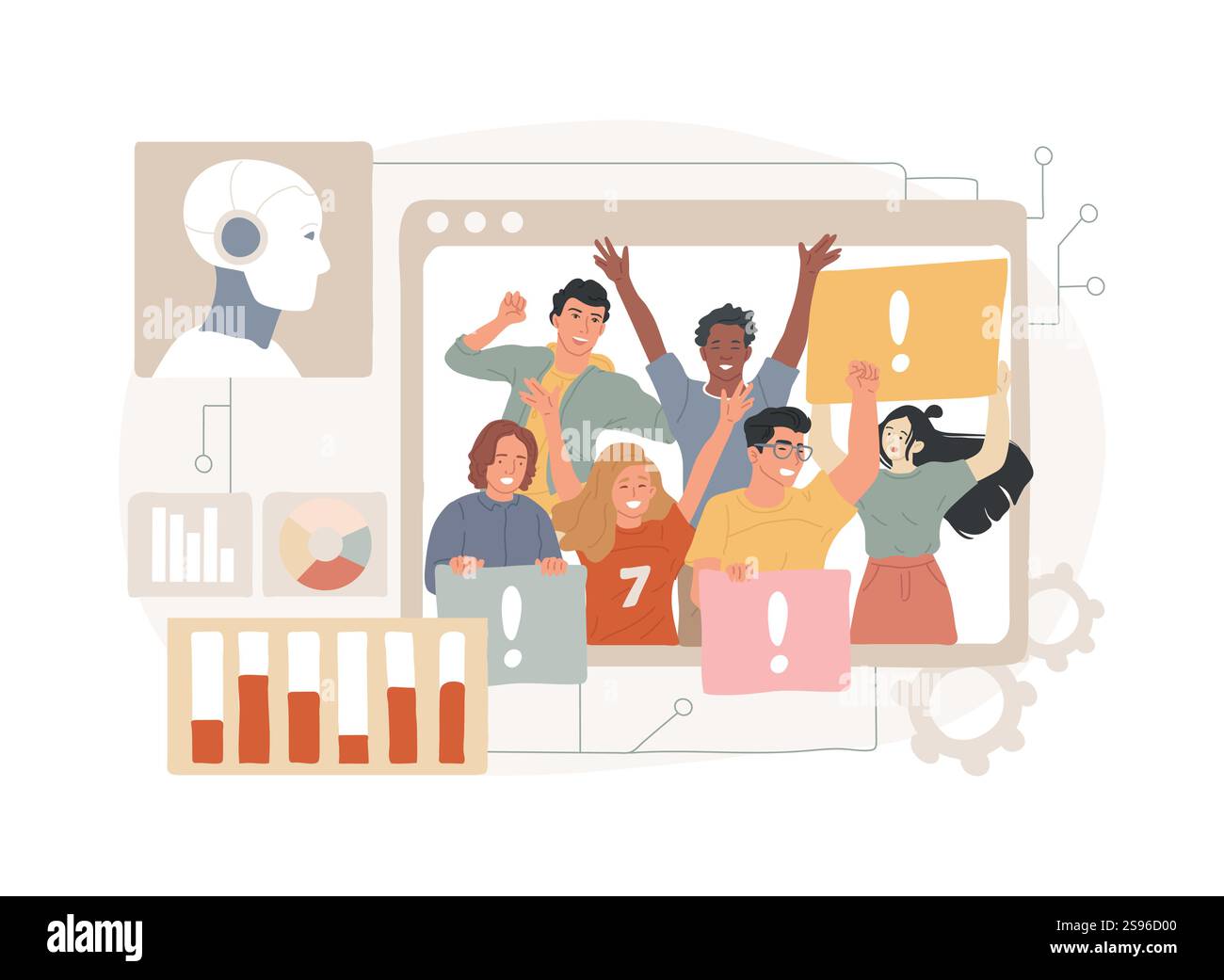 AI-Analyzed Fan Behavior abstract concept vector illustration Stock ...