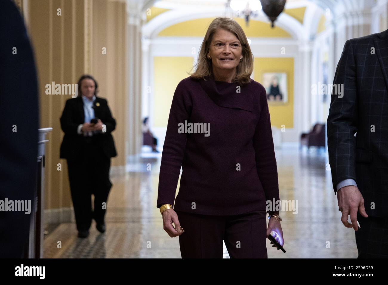 Sen. Lisa Murkowski (R-Alaska) arrives for a Senate Republican ...