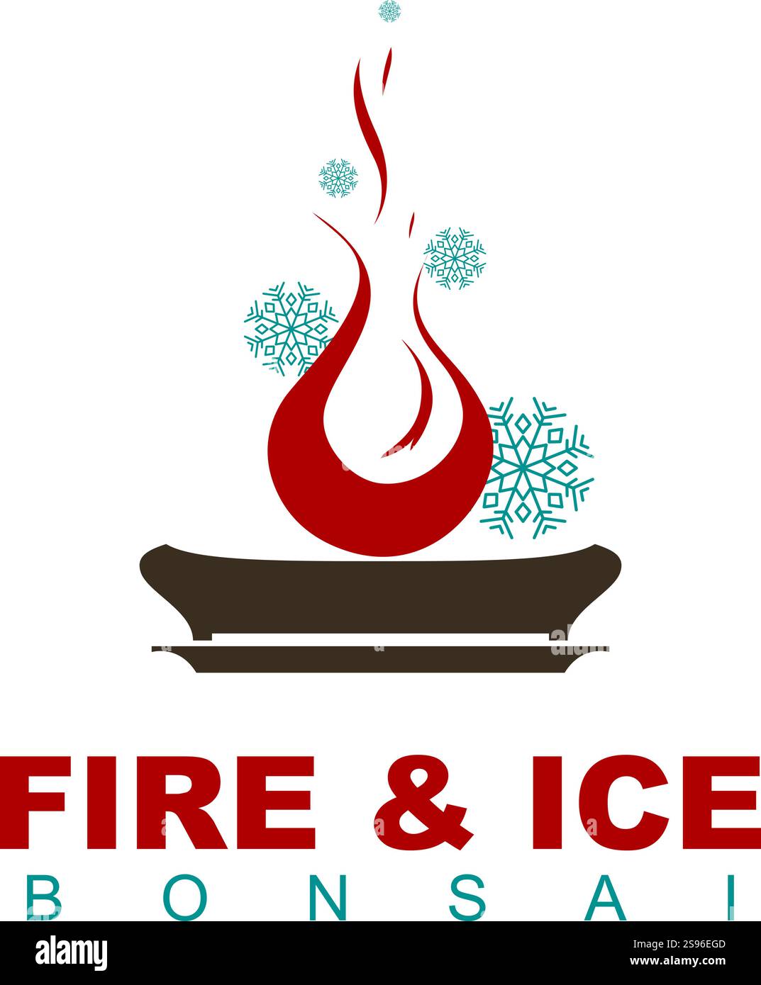 Fire and ice bonsai logo Stock Vector Image & Art - Alamy