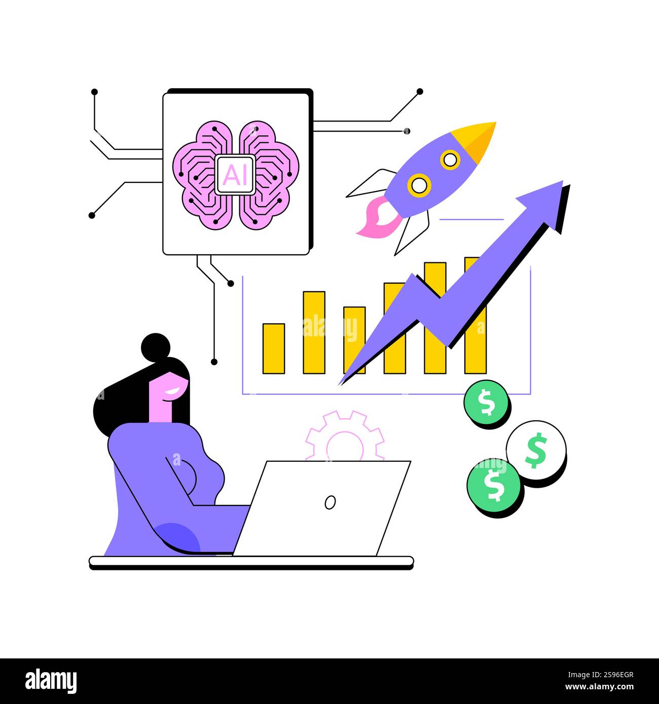 AI-Powered Sales Incentive Programs abstract concept vector ...