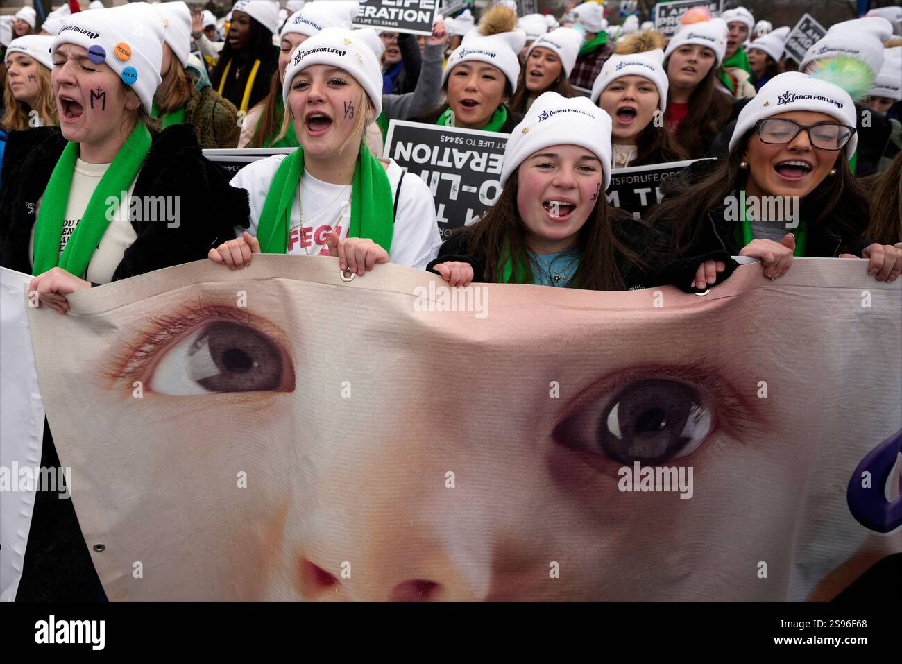 People participating in the annual March for Life, walk from the ...