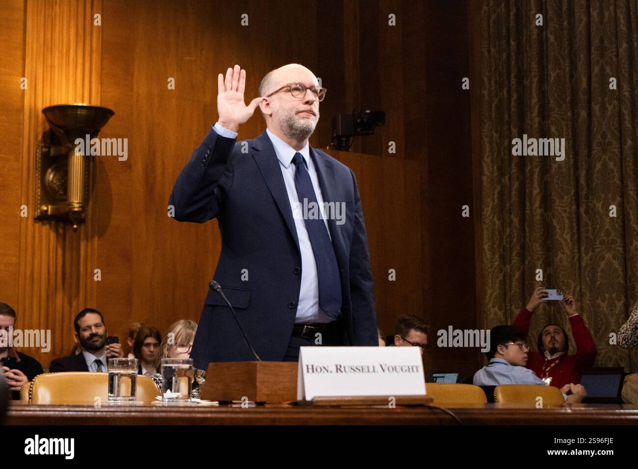 Russell Vought is sworn-in to give testimony before the United States ...