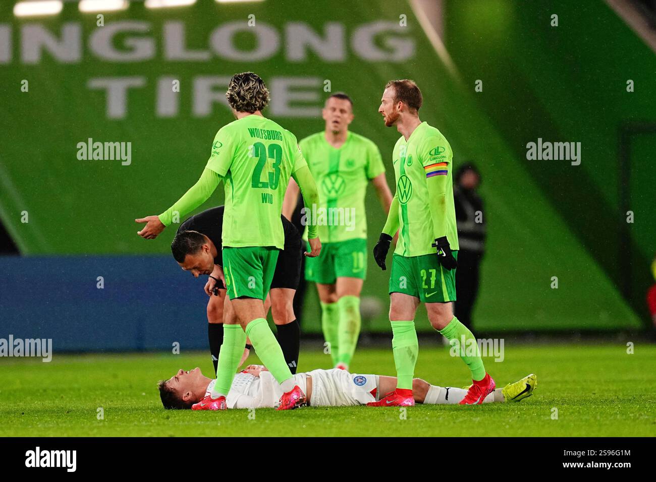January 24 2025: Phil Harres (Holstein Kiel) /gr/ during a 1 ...