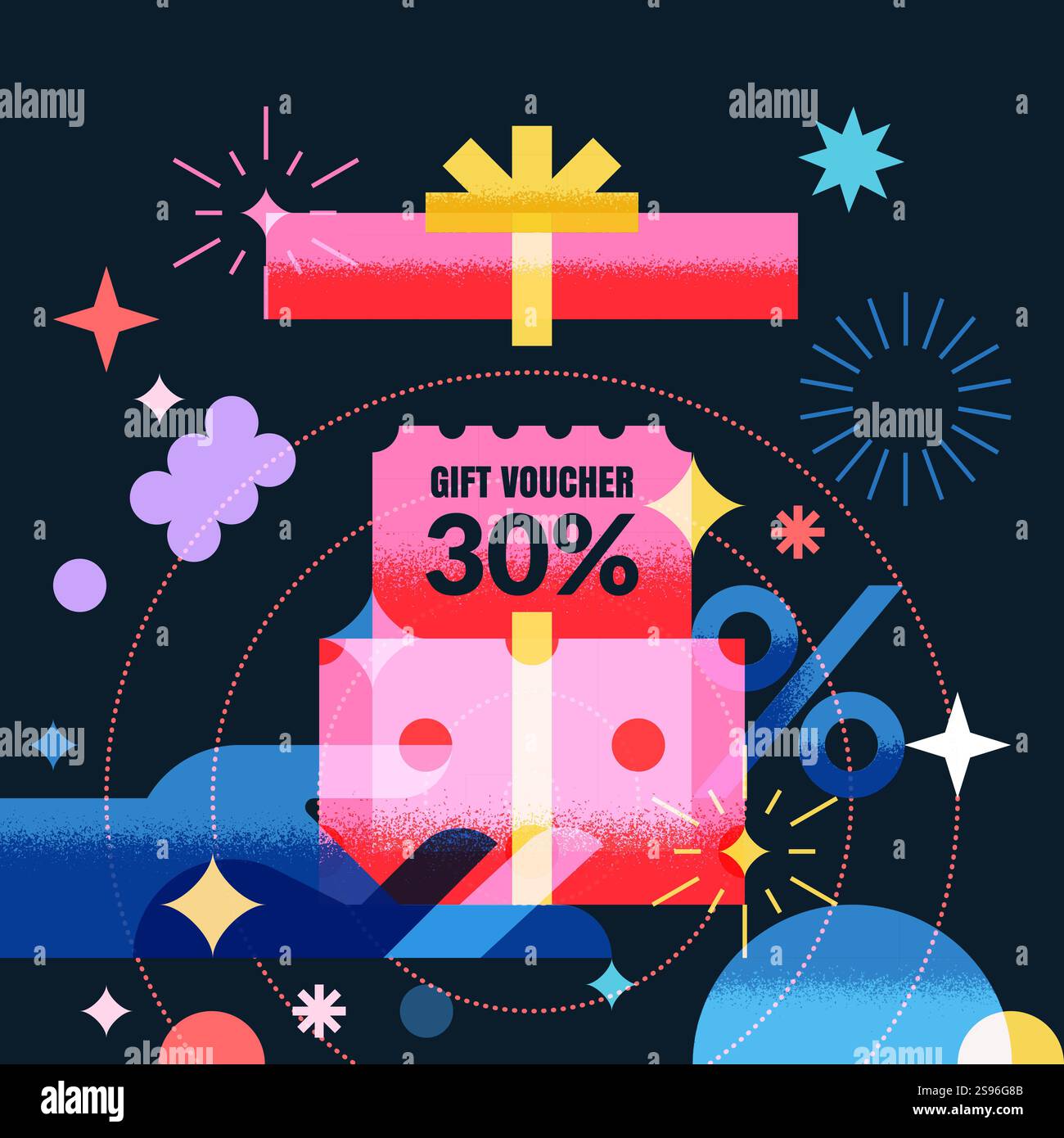 Human hand holding open gift box with discount coupon. Sale promotion ...