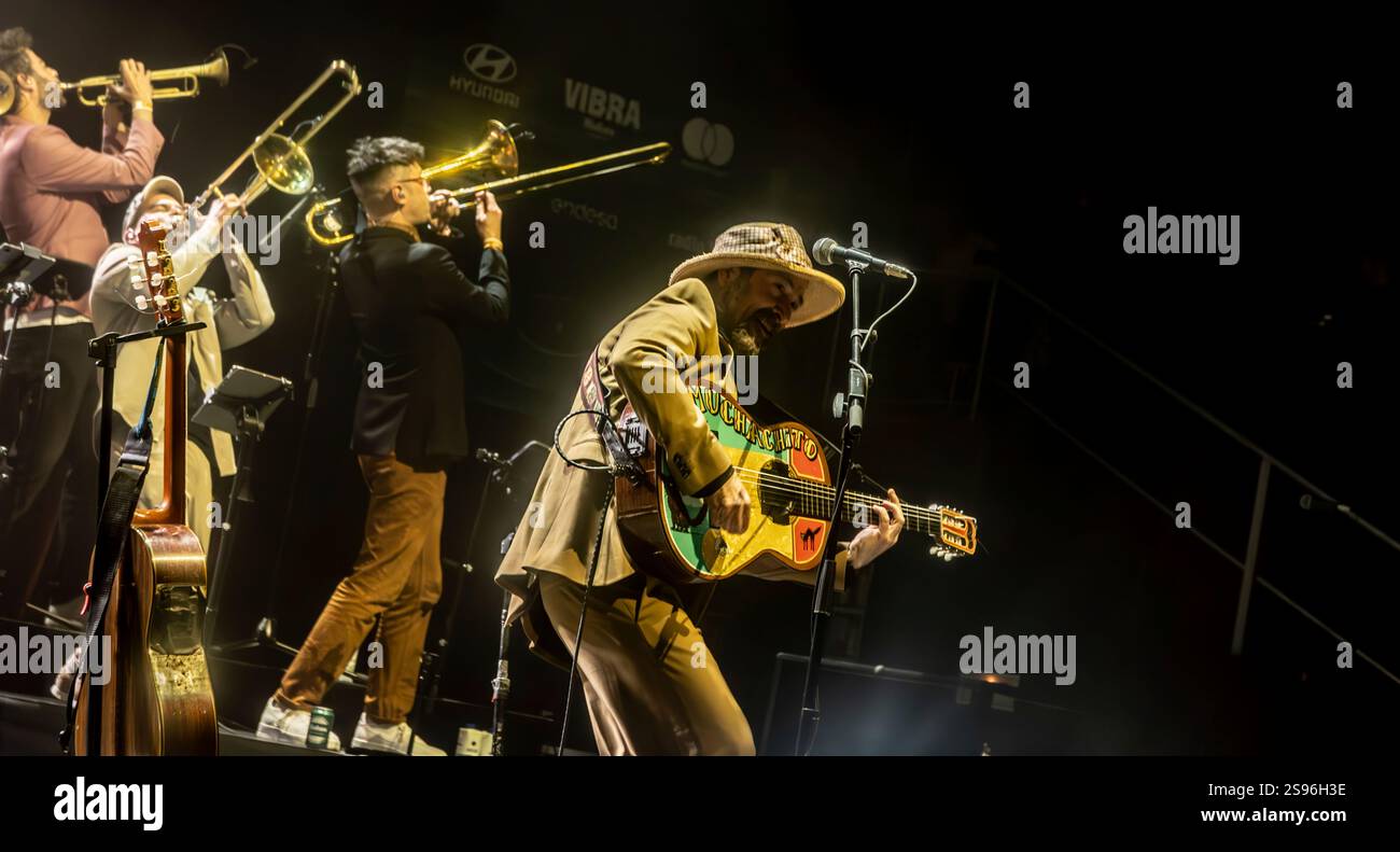 The singer, Jairo Perera, during his concert at the Movistar Arena, on ...