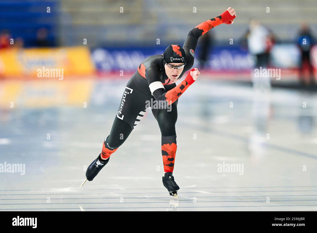 CALAGARY, AB - JANUARY 24: Abigail Mccluskey (CAN) races during the ...