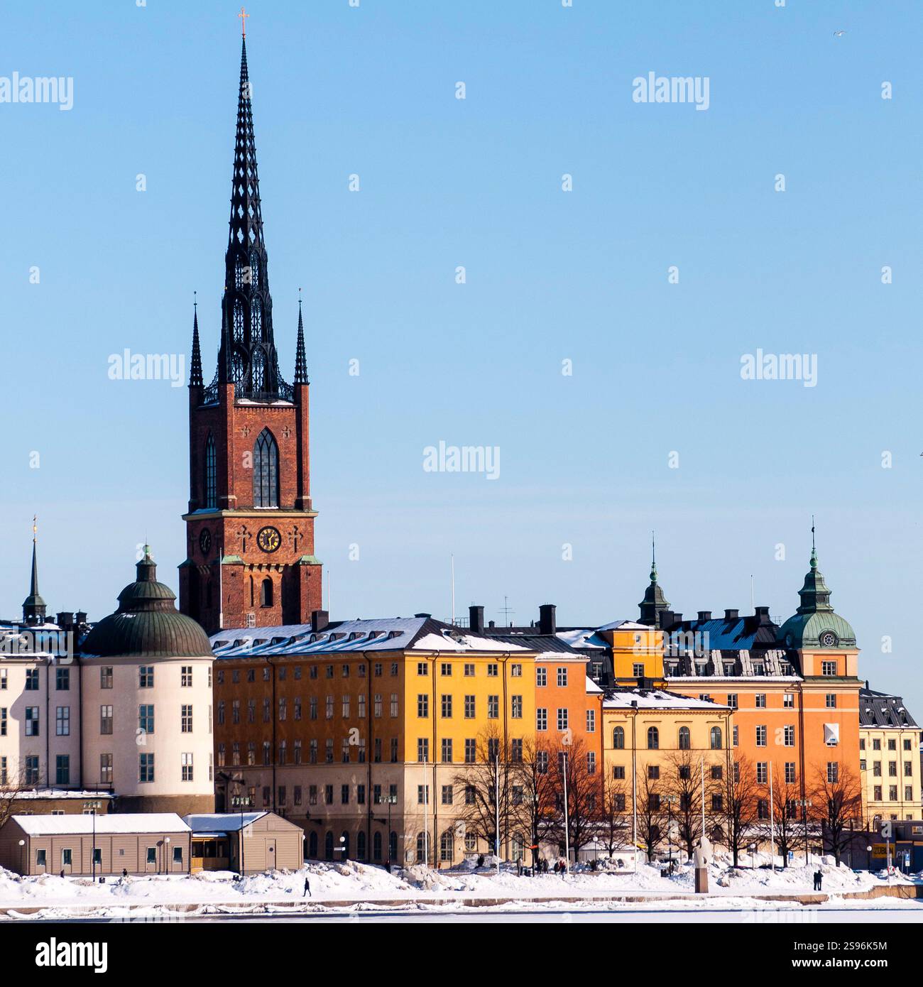 Gamla stan with view at the riddarholmen church hi-res stock ...