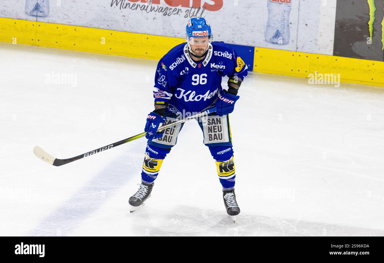 Kloten, Switzerland, 24th Jan 2025: #96 Jayce Hawryluk, forward EHC ...