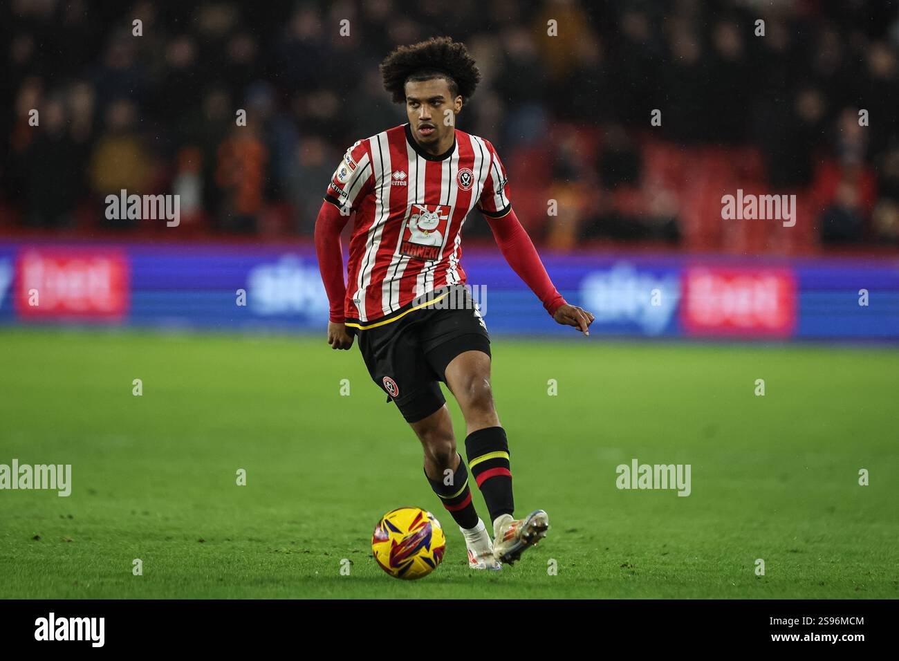 Sam McCallum of Sheffield United breaks with the ball during the Sky ...