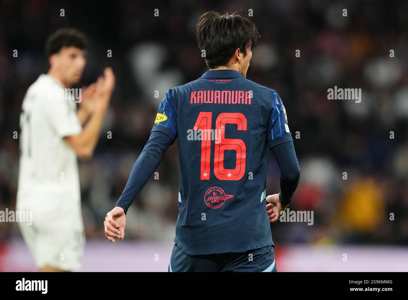 Takumu Kawamura of Red Bull Salzburg FC during the UEFA Champions League match between Real ...