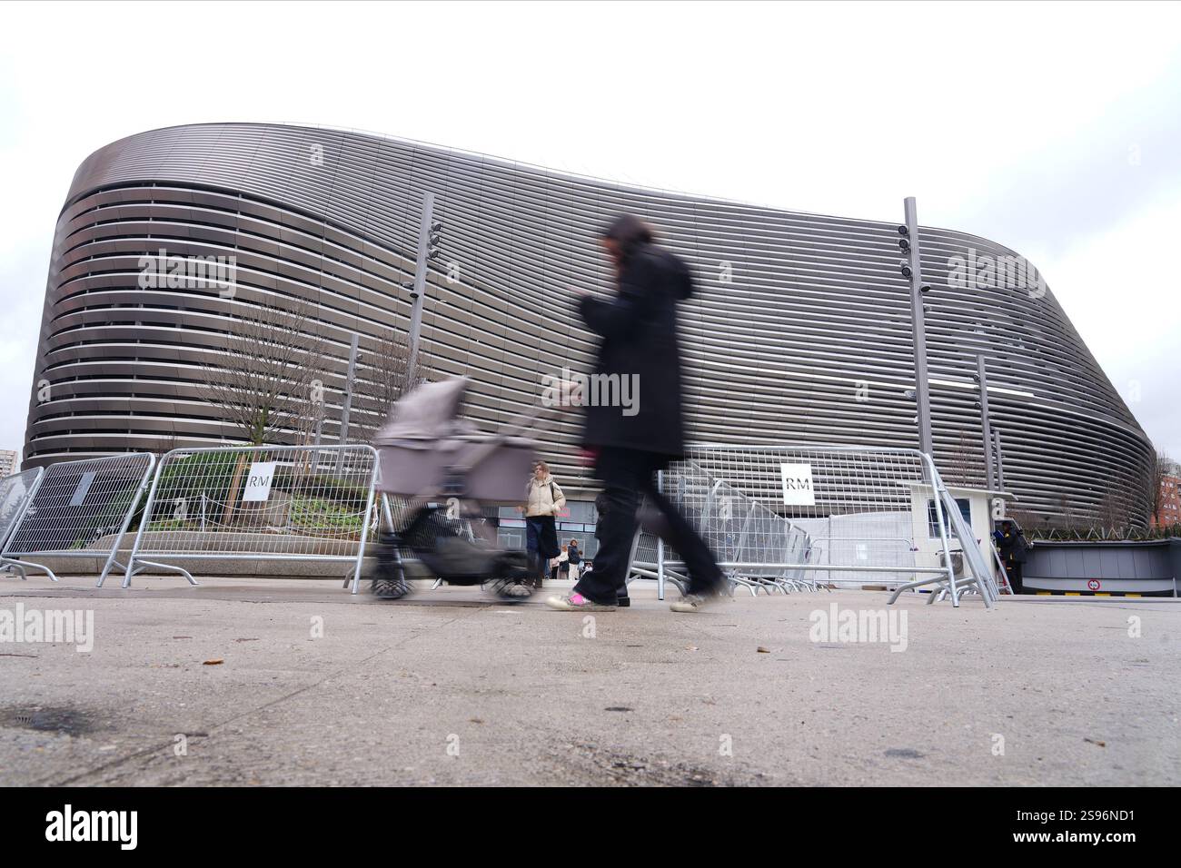 Santiago Bernabeu Stadium outside view during the UEFA Champions League ...