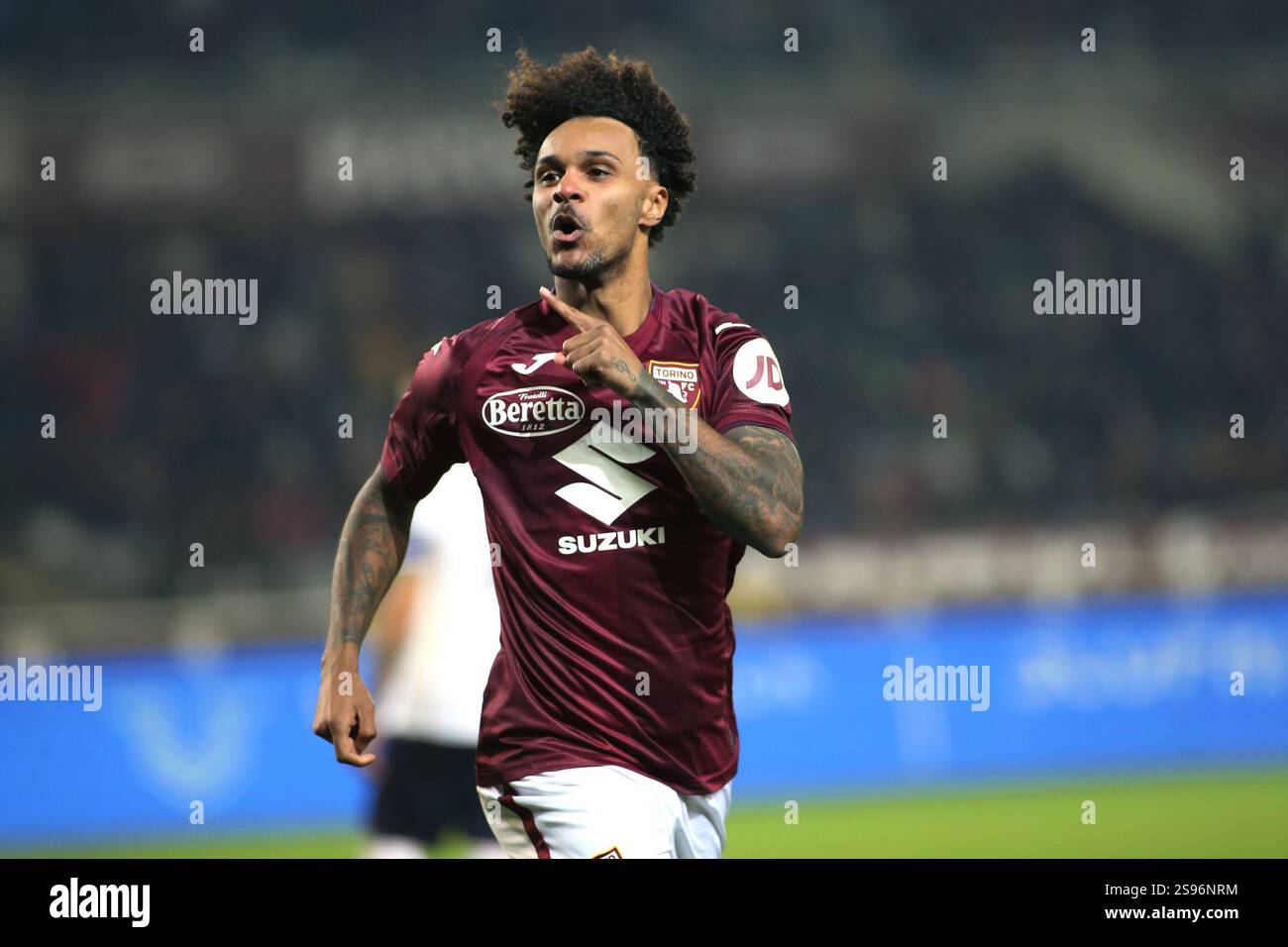 Valentino Lazaro (Torino FC) celebrates during Torino FC vs Cagliari ...