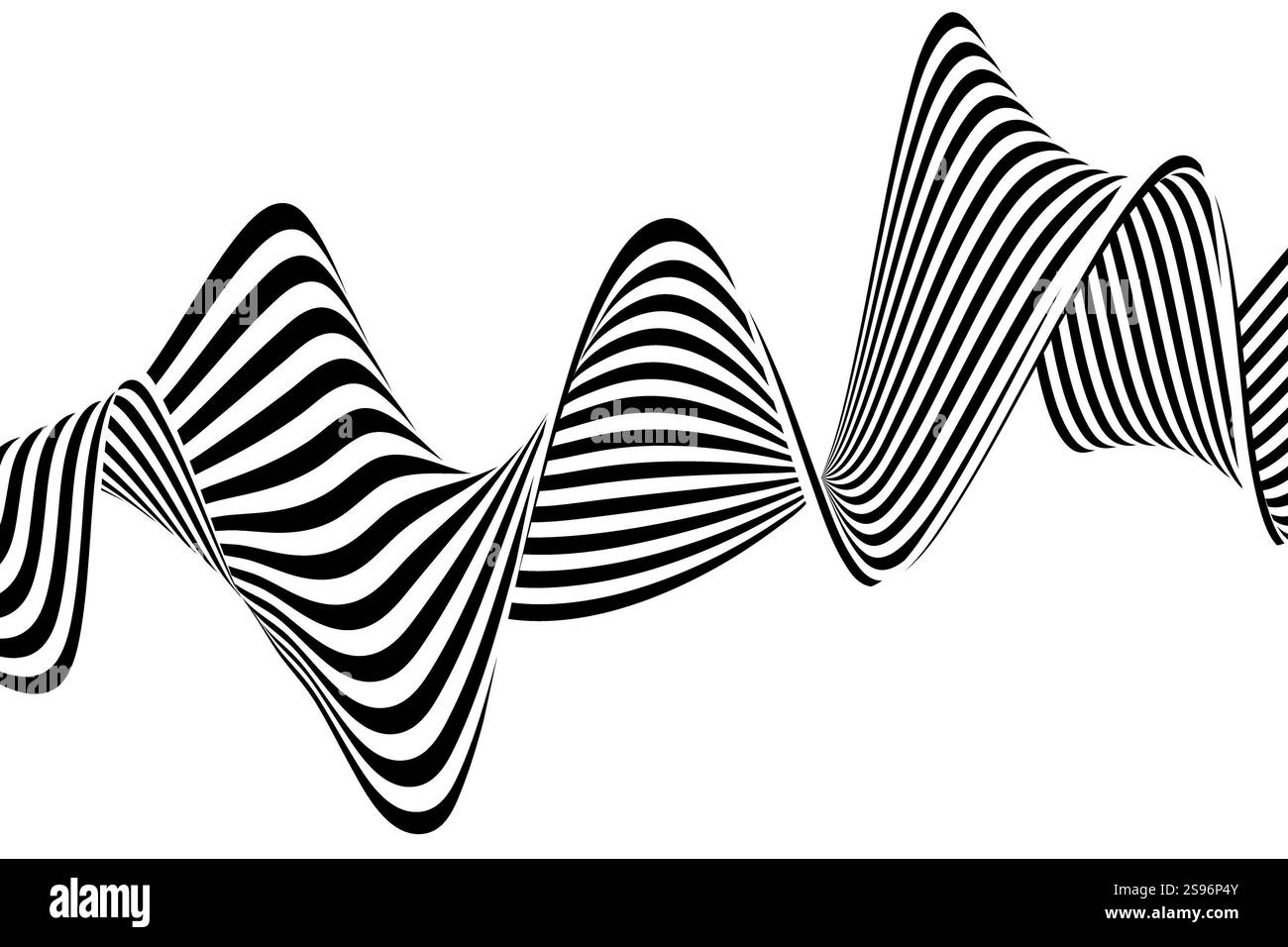 Optical illusion. Abstract striped wavy background with distortion ...