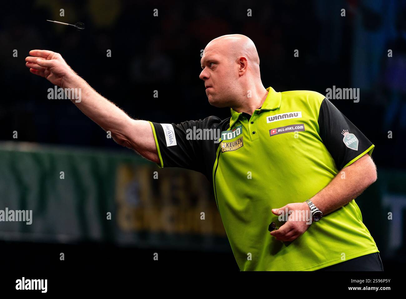 DEN BOSCH, NETHERLANDS - JANUARY 24: Michael van Gerwen of the Netherlands during the TOTO Dutch ...