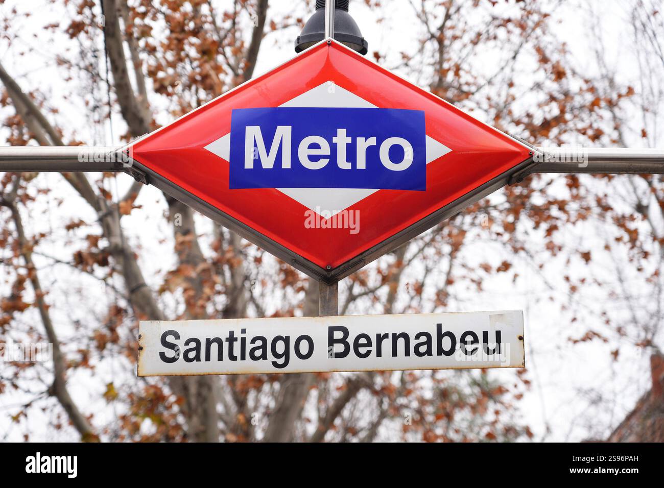 Santiago Bernabeu Stadium outside view during the UEFA Champions League ...