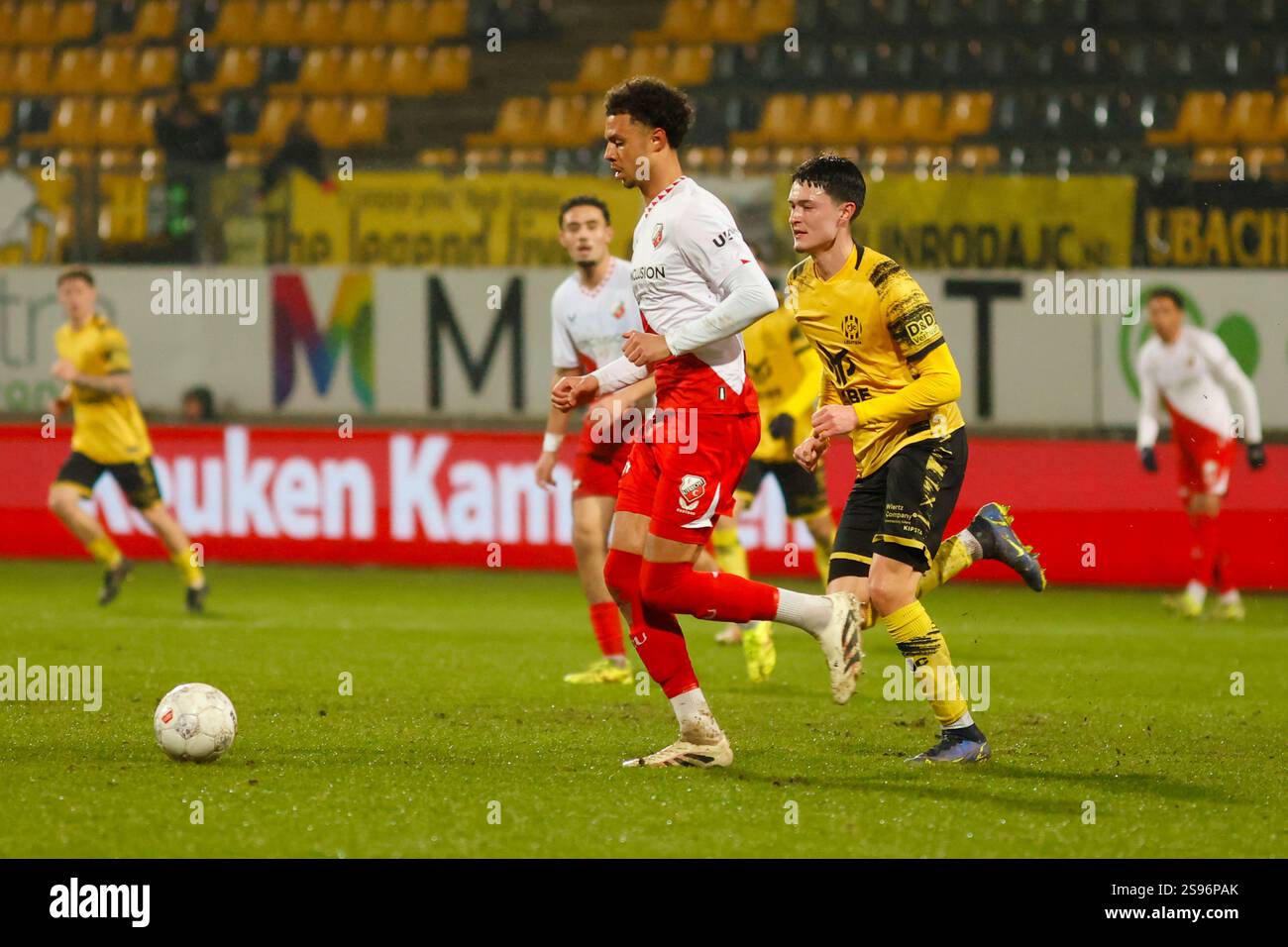 KERKRADE , NETHERLANDS - JANUARY 24: Ryan Leijten of Roda JC battles ...