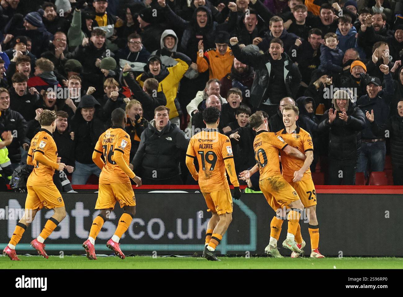 Matty Jacob of Hull City celebrates his goal to make it 0-2 with team ...