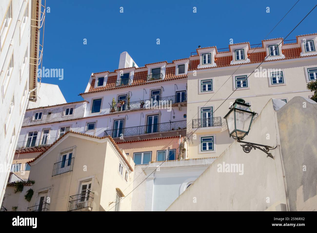 Layers of buildings in Lisbon Stock Photo - Alamy